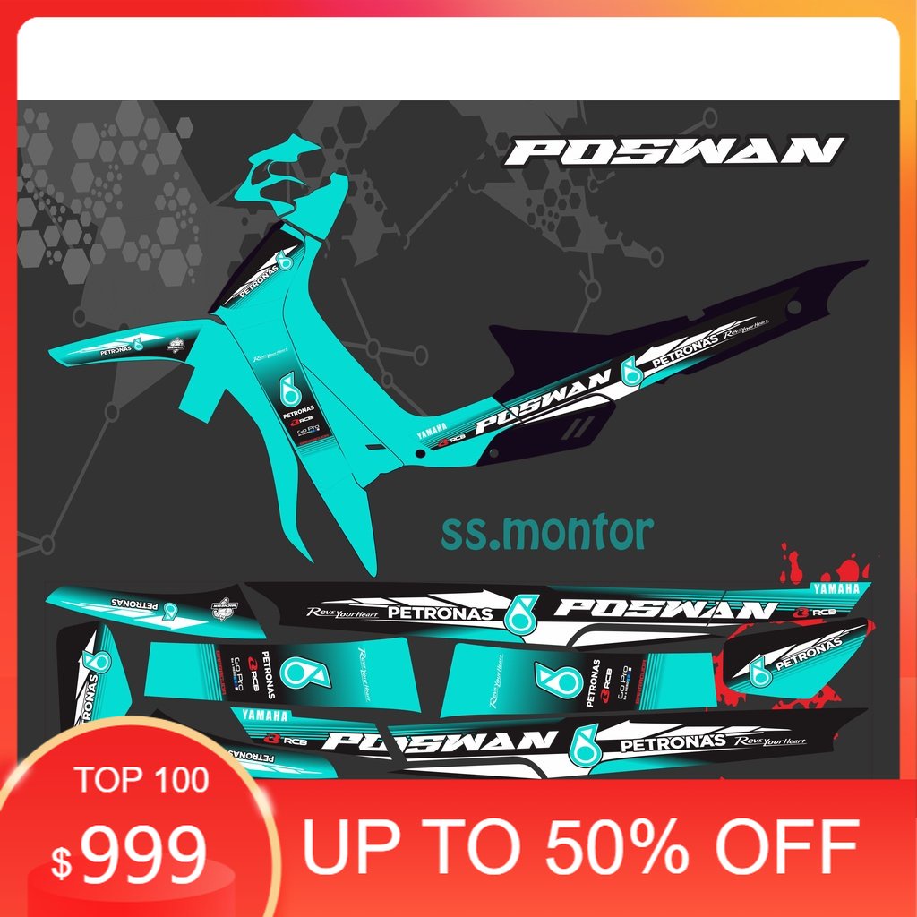 Jual lis stiker striping variasi force 1 poswan petronas 01 berkualits ...