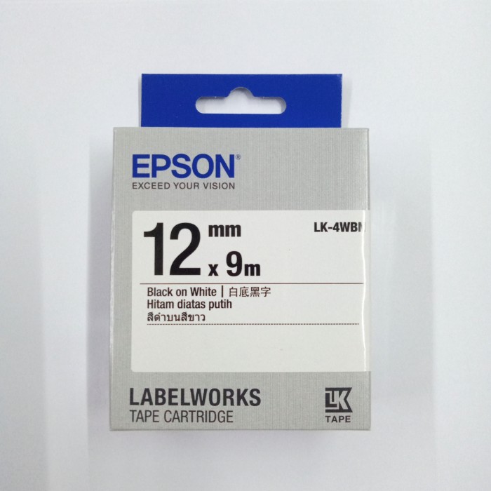 Jual STIKER LABEL EPSON TAPE CATRIDGE 12mm LK-4WBN | Shopee Indonesia