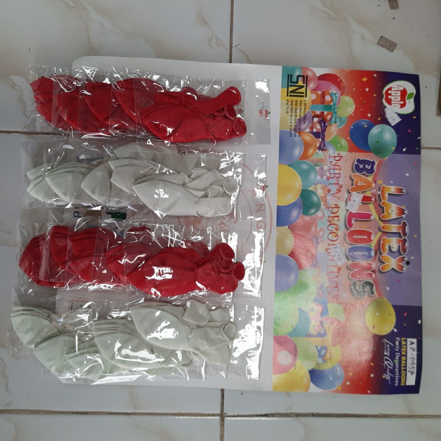 Jual Balon Merah Putih - 1 Pack Isi 4 Buah (1 Warna) | Shopee Indonesia