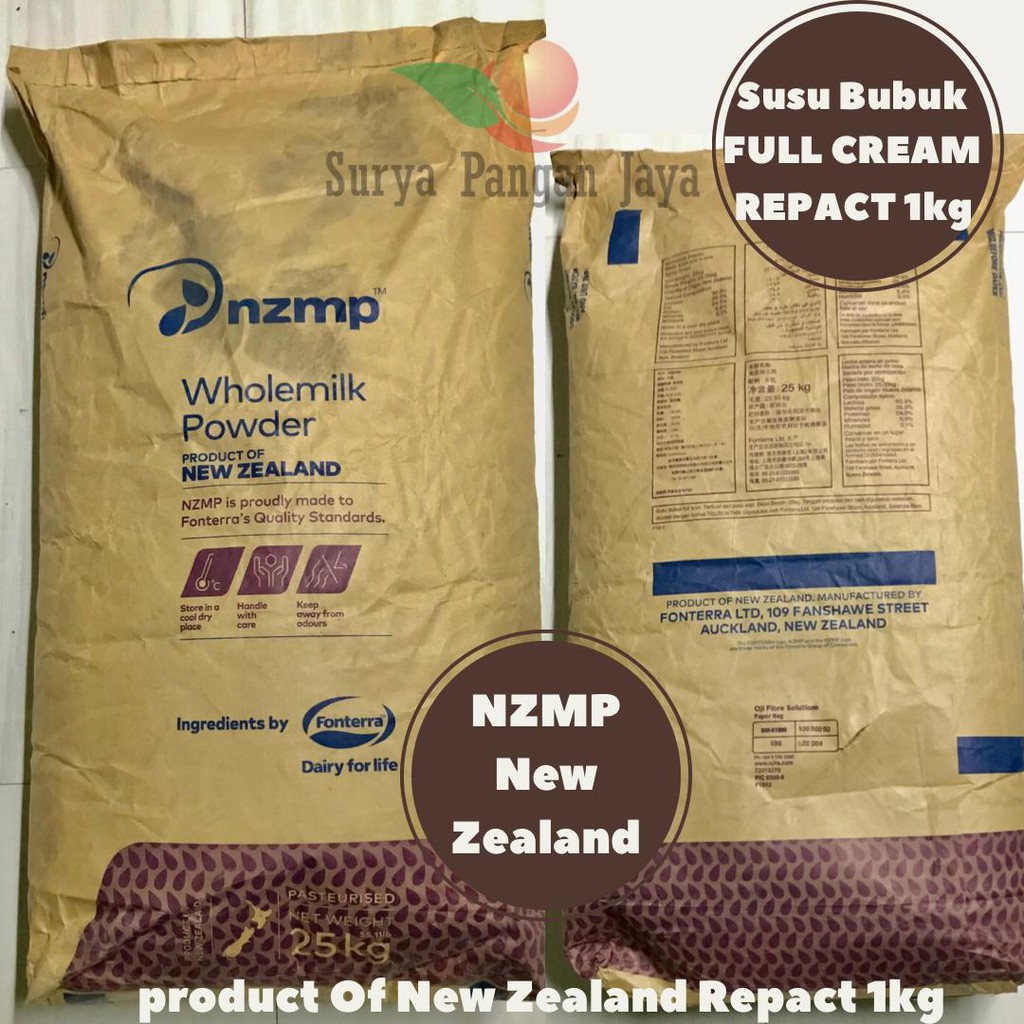 Jual Susu Bubuk Full Cream NZMP 1 Kg - Wholemilk Powder by Fonterra New ...