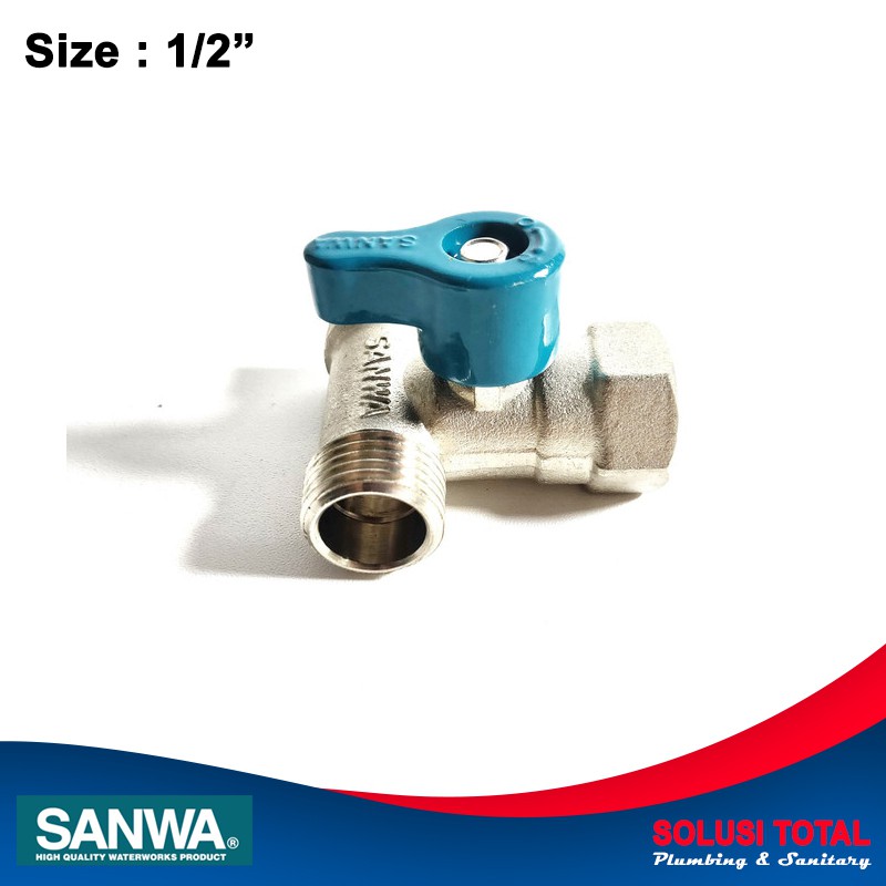 Jual Mini Ball Valve SANWA kuningan 3 ways 1/2 Stop Kran Tee MMF full brass | Shopee Indonesia