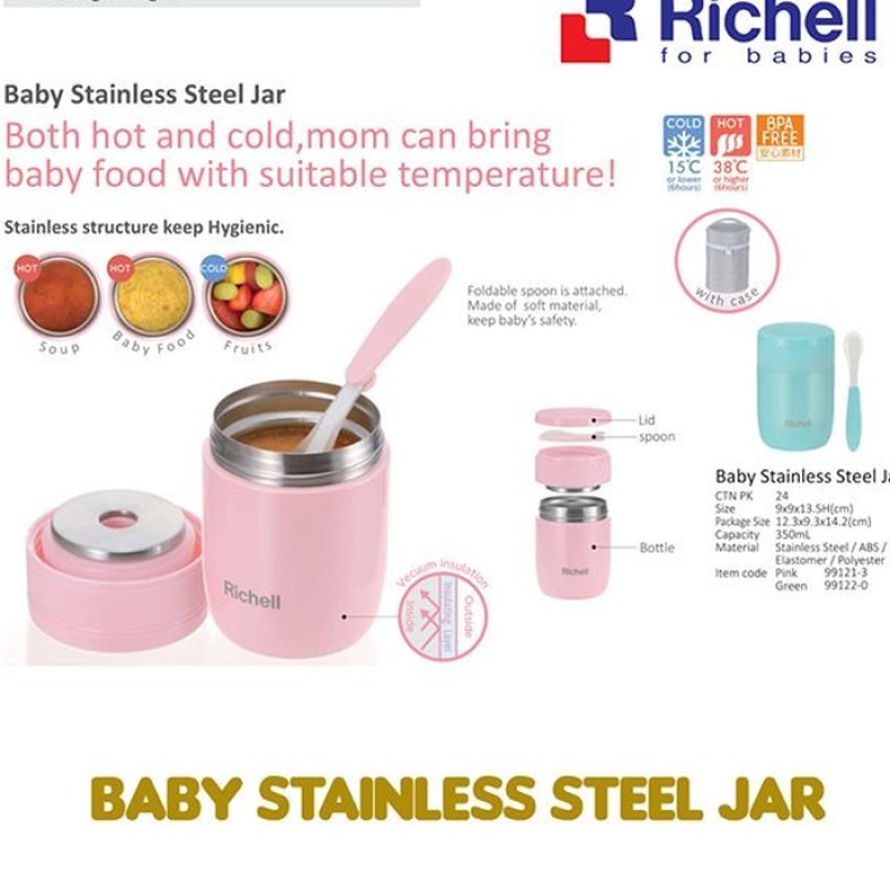 Jual Richell Baby Stainless Jar Tempat Bubur Bayi | Shopee Indonesia