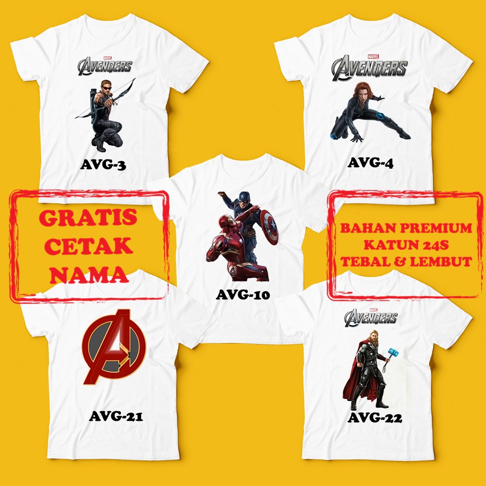 Jual Premium - Kaos The Avengers Anak Karakter Kaos Couple Keluarga ...