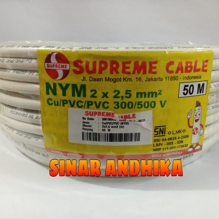 Jual KABEL SUPREME NYM 2 X 2.5 MM PER ROLL KAWAT TEMBAGA ISI 2 | Shopee Indonesia