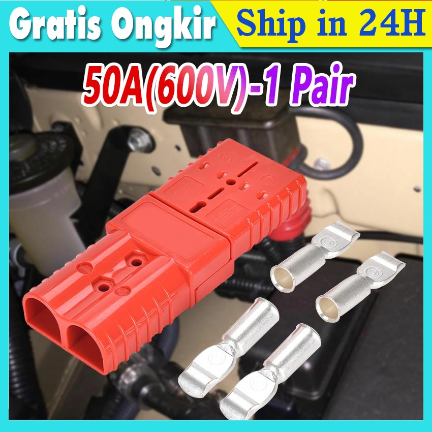 Jual 2PCS/Set Konektor Anderson 50 A Socket / Plug / Connector Battery ...