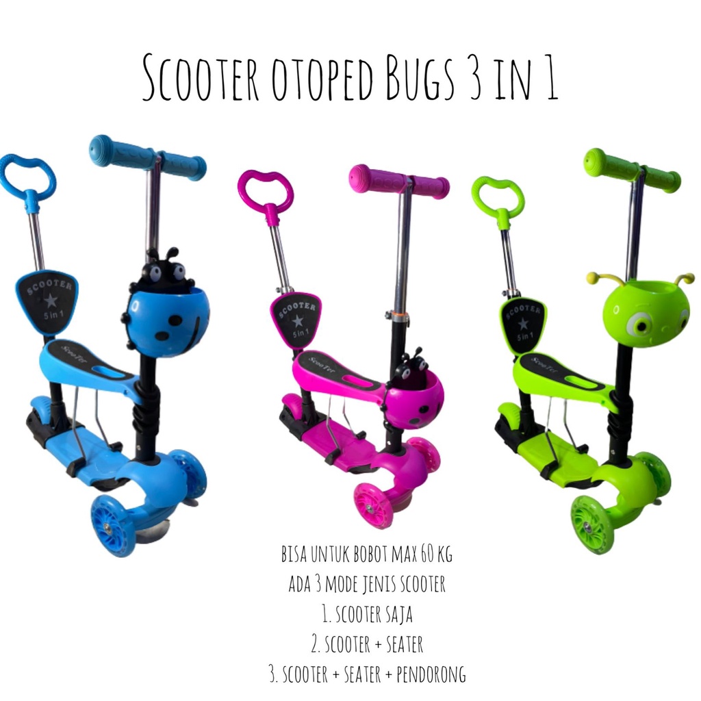 Jual JTM - SKUTER ANAK 3 RODA SKUTER DUDUK SCOOTER KICK 3 IN 1 OTOPED ...
