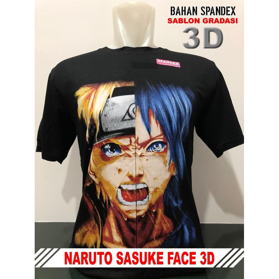Jual NARUTO SASUKE FACE 3D - baju distro anime - Hitam, L | Shopee ...