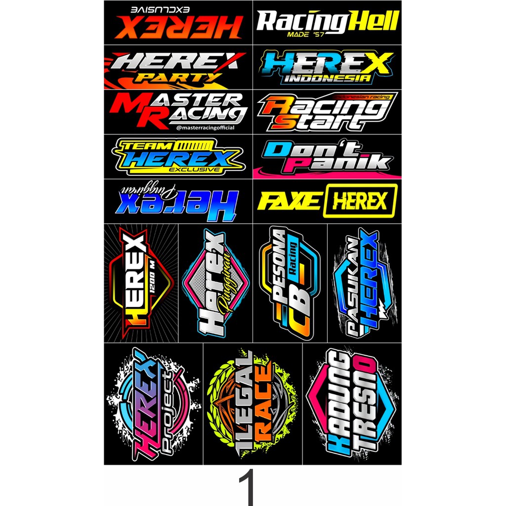 Jual STIKER STICKER RACING KATA-KATA LOGO VINYL PRINT VIRAL HEREX ...
