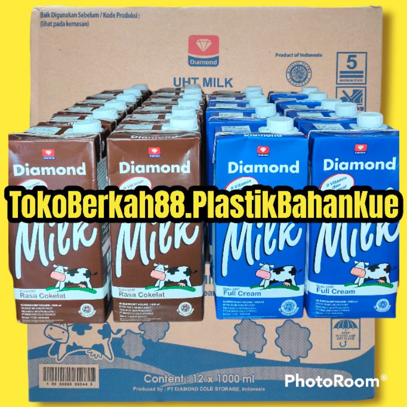 Jual DIAMOND SUSU UHT FULL CREAM / RASA COKELAT UK. 1 LITER | Shopee ...