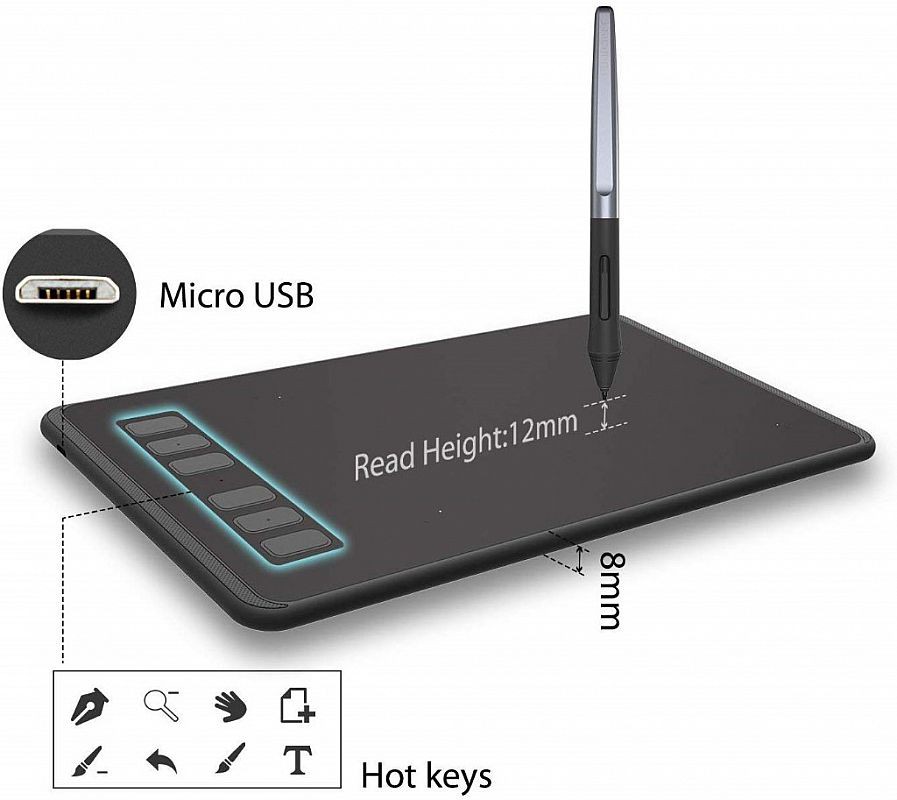 Jual Huion H640 H640P Graphic Drawing Tablet OSU | Shopee Indonesia