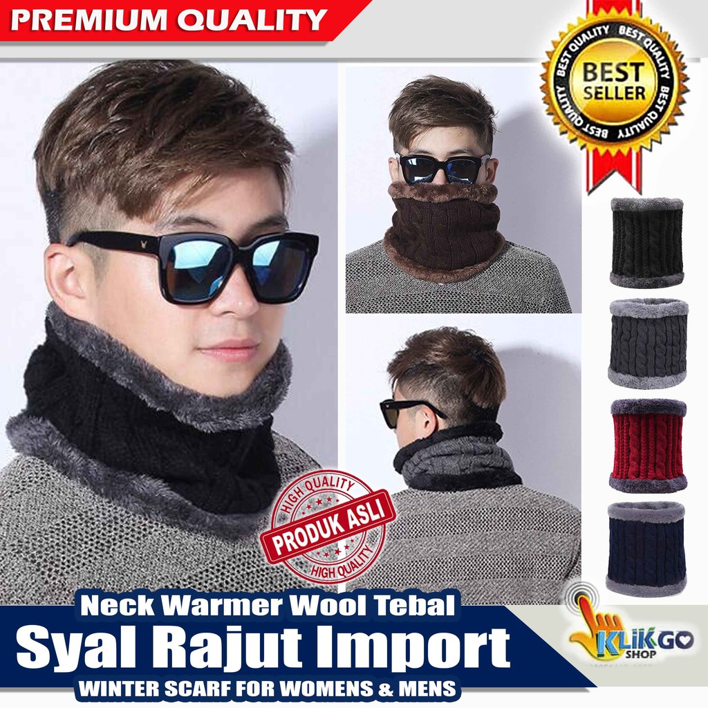 Jual SYAL WOOL HANGAT NECK WARMER IMPORT WINTER SCARF FOR WOMEN MEN ...