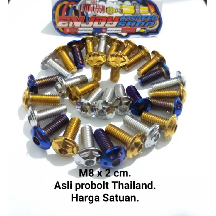 Jual Baut Pb Probolt Disc / Baut Piringan Cakram / Baut Kaliper 2 Piston M8 Drat 12 ( harga per ...