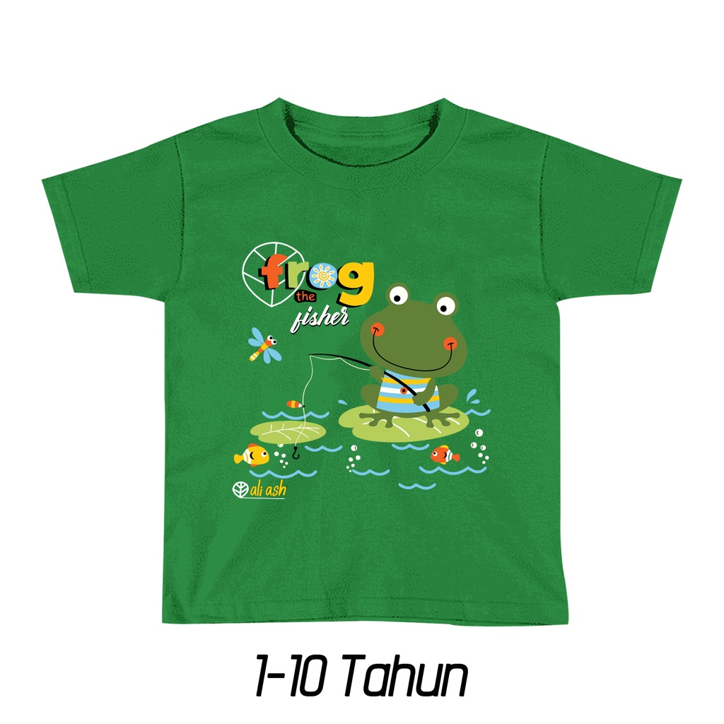 Jual Ali Ash Kaos Anak Baju Anak Frog Kodok Kecebong Katun Combed 24s 1 ...