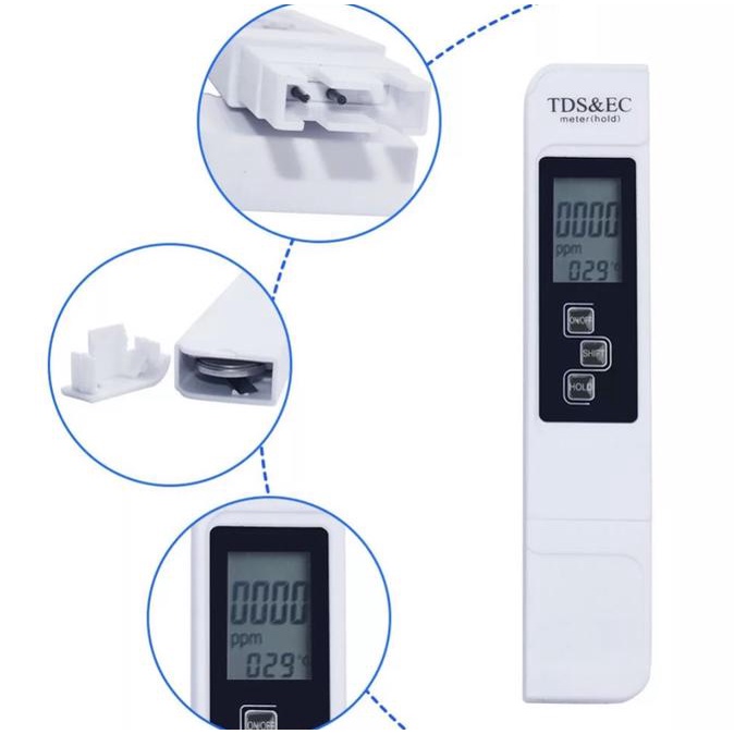 Jual E-1 TDS EC Meter 3in1 Alat Ukur Hidroponik Air PPM Tester ...