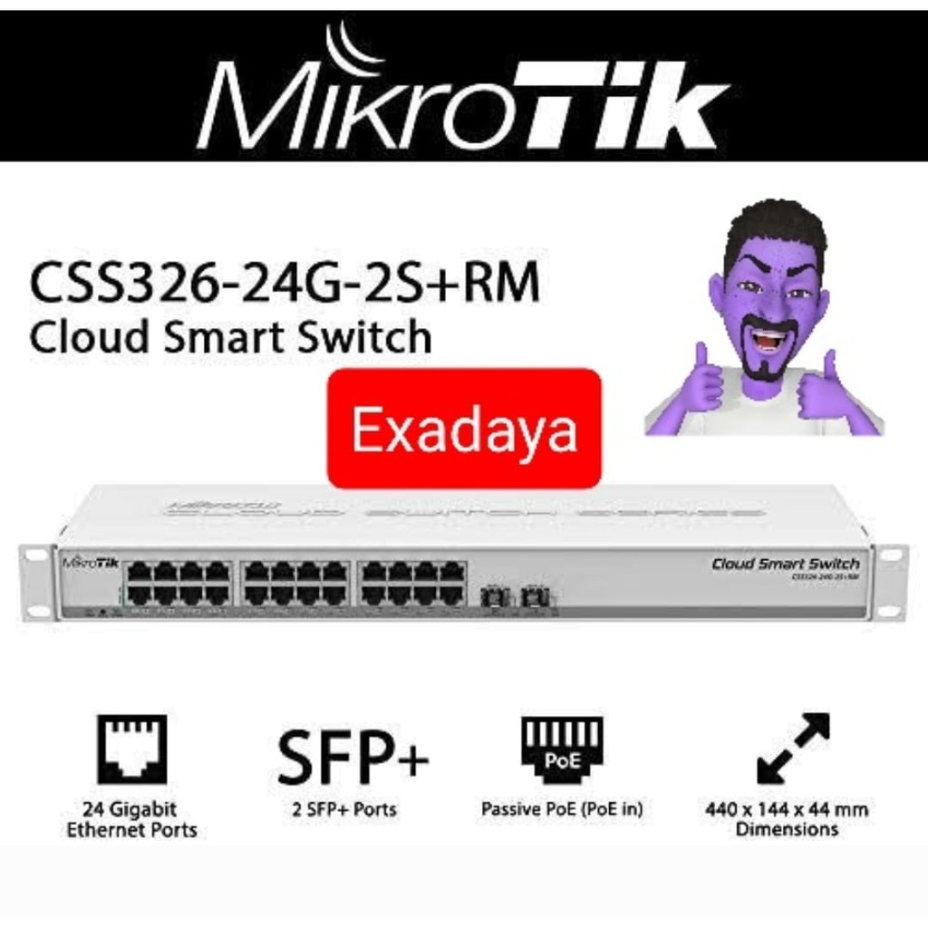 Jual Mikrotik CSS326-24G-2S+RM , Switch 24 Port gigabit + 2 SFP+ Layer ...