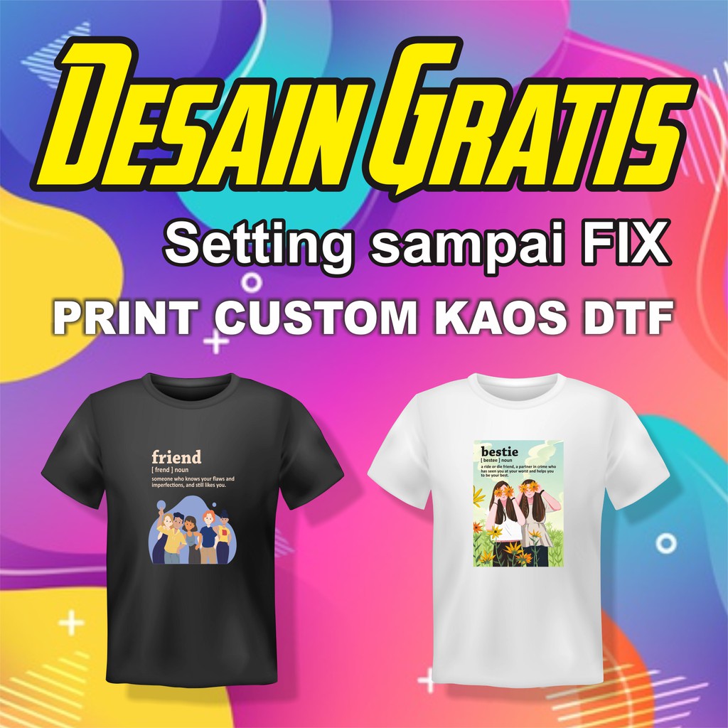 Jual Sablon DTF/Print DTF Custom Kaos Satuan | Shopee Indonesia