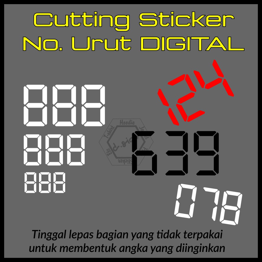 Jual Cutting Sticker Nomor Urut Digital untuk komunitas, club, antrian ...