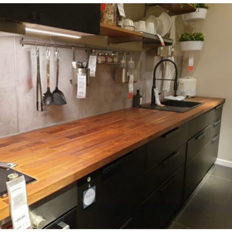 Jual meja top table kayu jati custom size FJL finishing | Shopee Indonesia