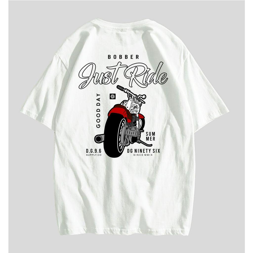 Jual kaos motor bobber just ride / kaos bikers custom bobber just ride ...