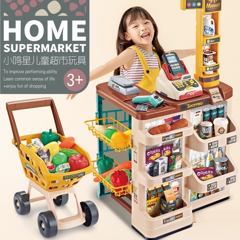 Jual Mainan Home supermarket Set Trolley Belanja / Mainan Jualan Beli ...