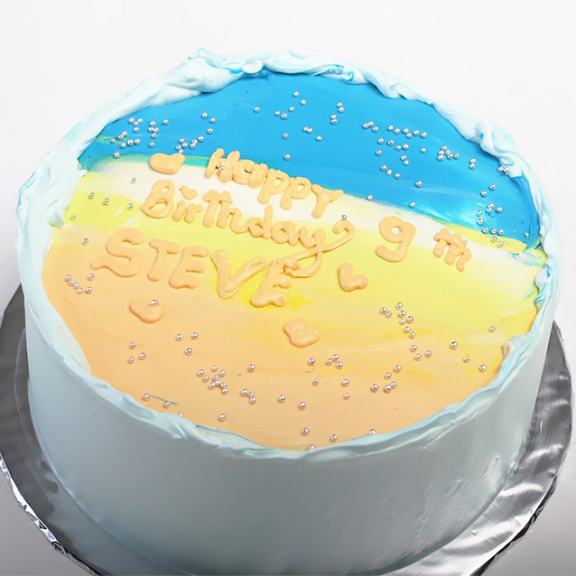 Jual Kue Ulang Tahun ala KOREA / Birthday Cake / Simple Minimalis (biru ...