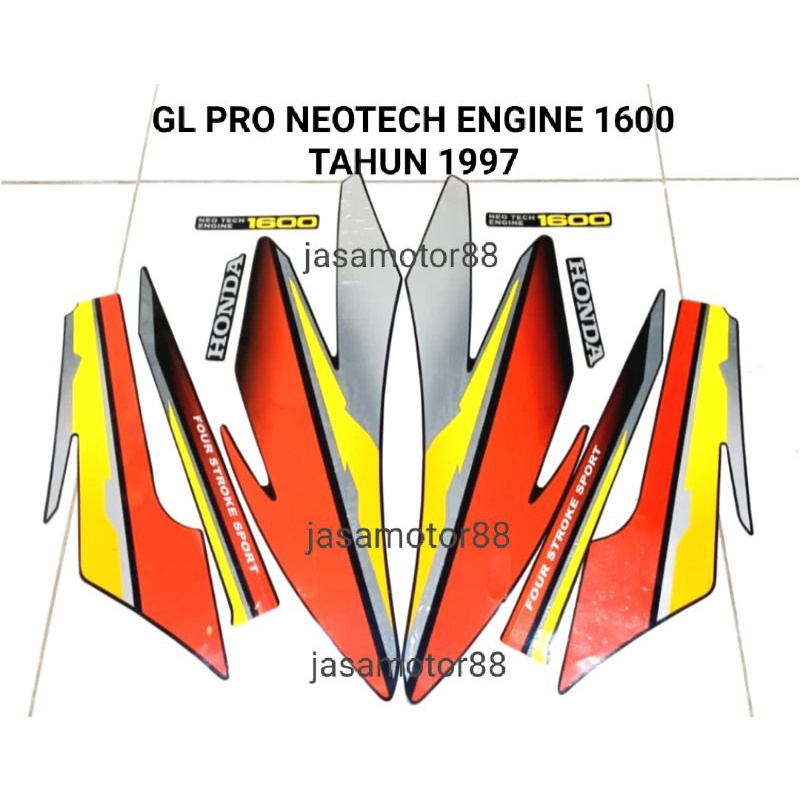 Jual LIS BODY STIKER GL PRO NEOTECH ENGINE 1600 TAHUN 1997 WARNA MERAH ...