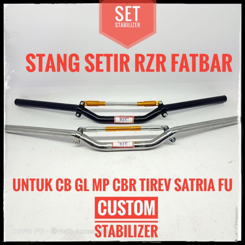 Jual Stang Setir RZR Fatbar Custom Roadrace Herex CB GL MP CBR Tirev ...