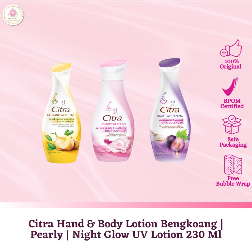 Jual YF BEAUTY Citra Hand & Body Lotion Bengkoang | Pearly | Night Glow UV Lotion 230 Ml ...