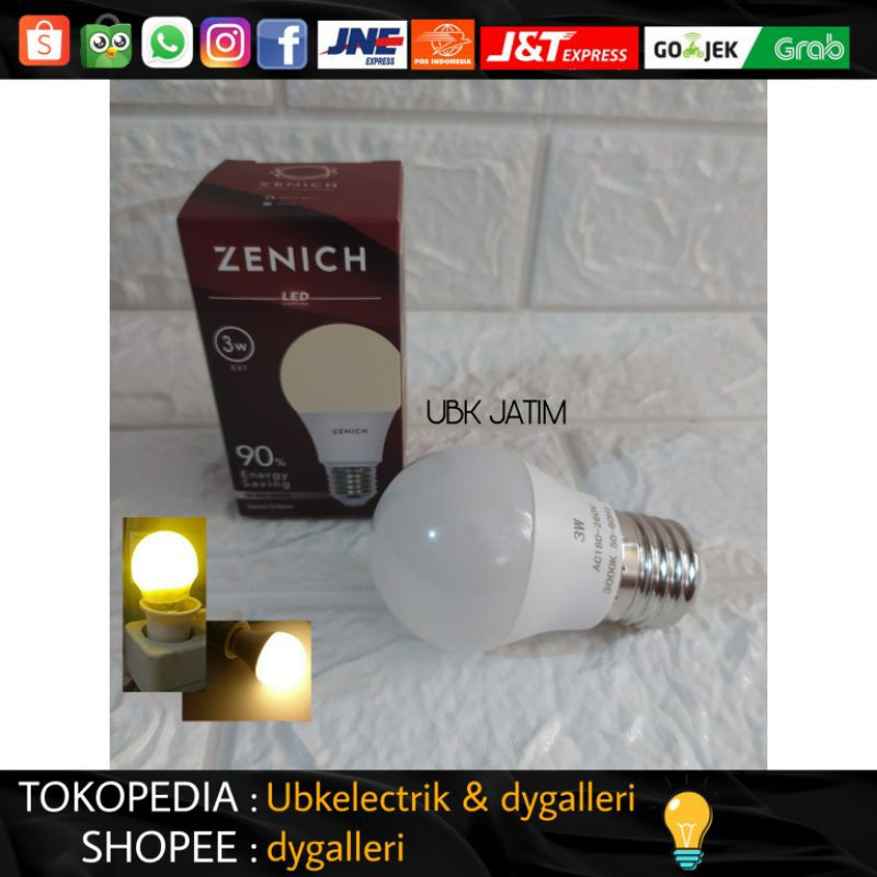 Jual Zenich Lampu Bohlam LED 3 Watt Warn White ( Kuning ) | Shopee ...