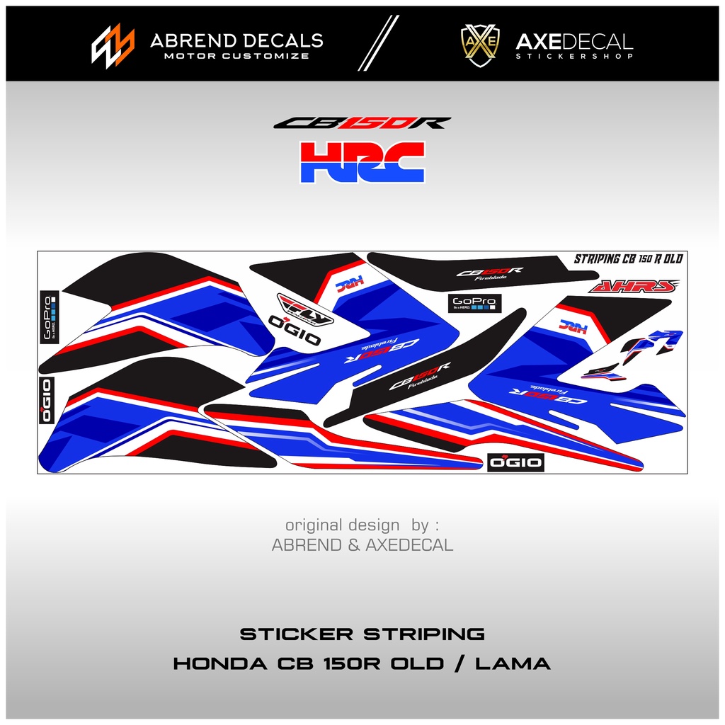 Jual STRIPING CB 150 R OLD LIVERY HRC TRI COLOR / STIKER MOTOR HONDA CB ...