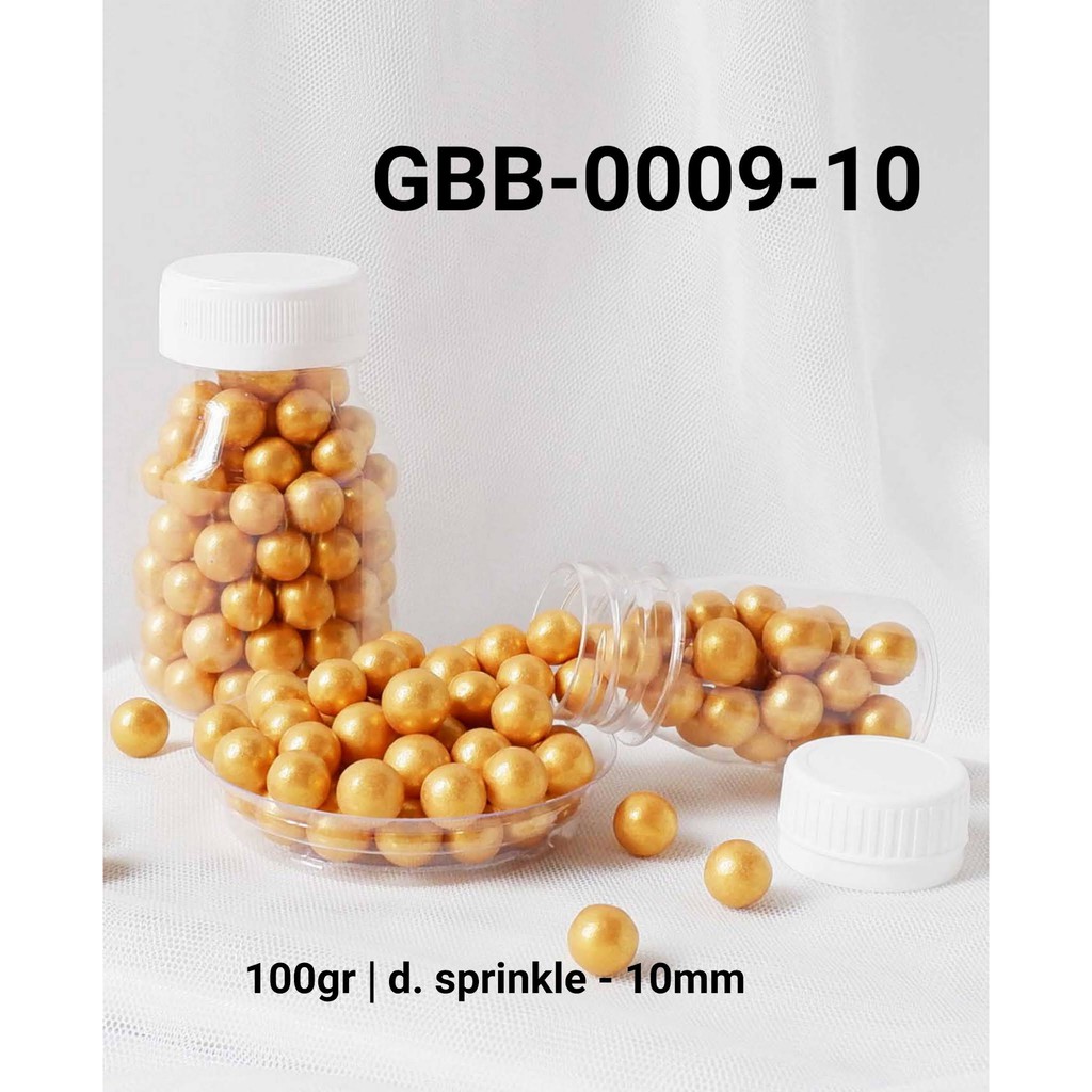 Jual GBB-0009-10 Sprinkles sprinkle sprinkel 100 gram mutiara emas ...