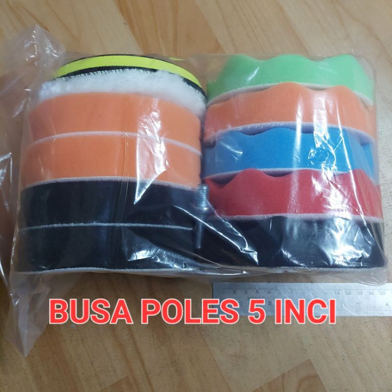 Jual Spon Busa Poles Mobil Motor 5" 12pc Sponge Wool Polishing Set ...