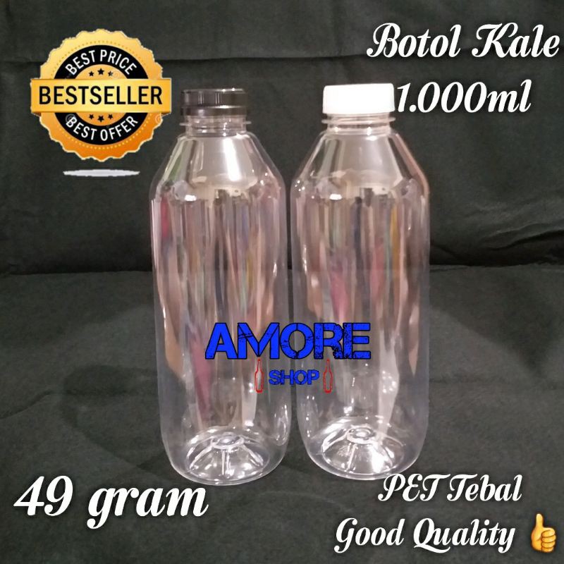 Jual Botol Kale 1 liter 1000ml Cap 38mm Tebal - Botol Plastik 1lt Kopi ...