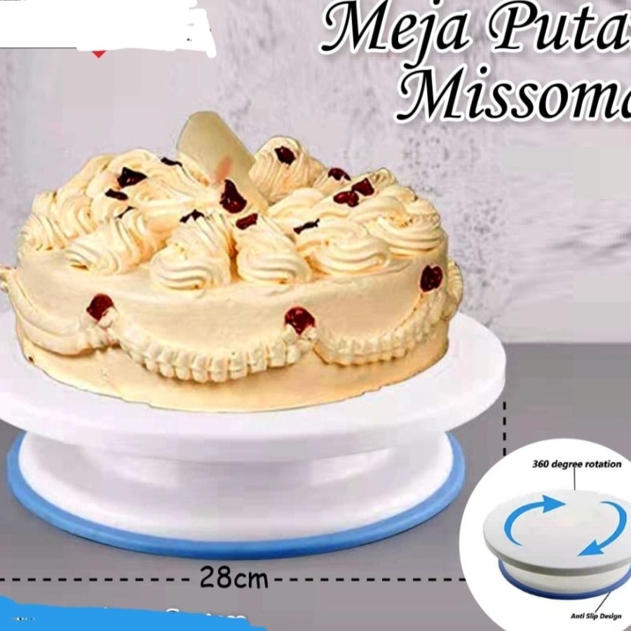 Jual Meja Putar Hias Dekorasi Cake Kue Turn Rotary Table 28cm Dekor ...