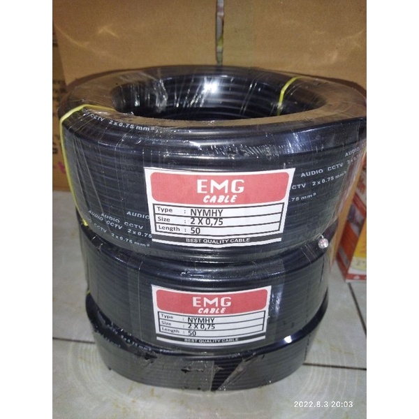 Jual Kabel Listrik Nymhyo 2x0,75 /EMGCable Serabut Tebal 50 Yard ...