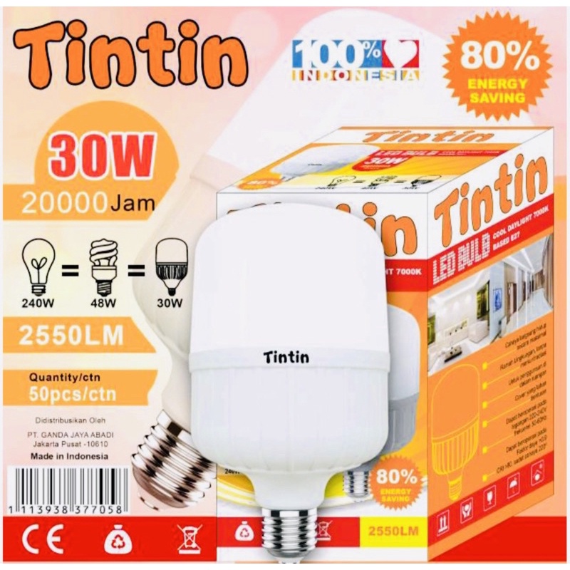Jual LAMPU LED 30W LANCAR/TINTIN/AVERA LED BULB | Shopee Indonesia