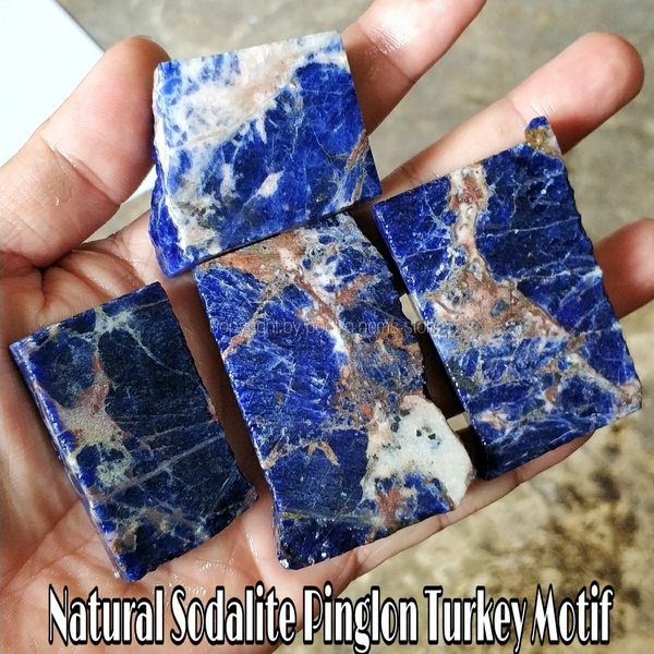 Jual NATURAL BAHAN BATU AKIK SODALITE PIRUS PINGLON TURKEY MOTIF ...