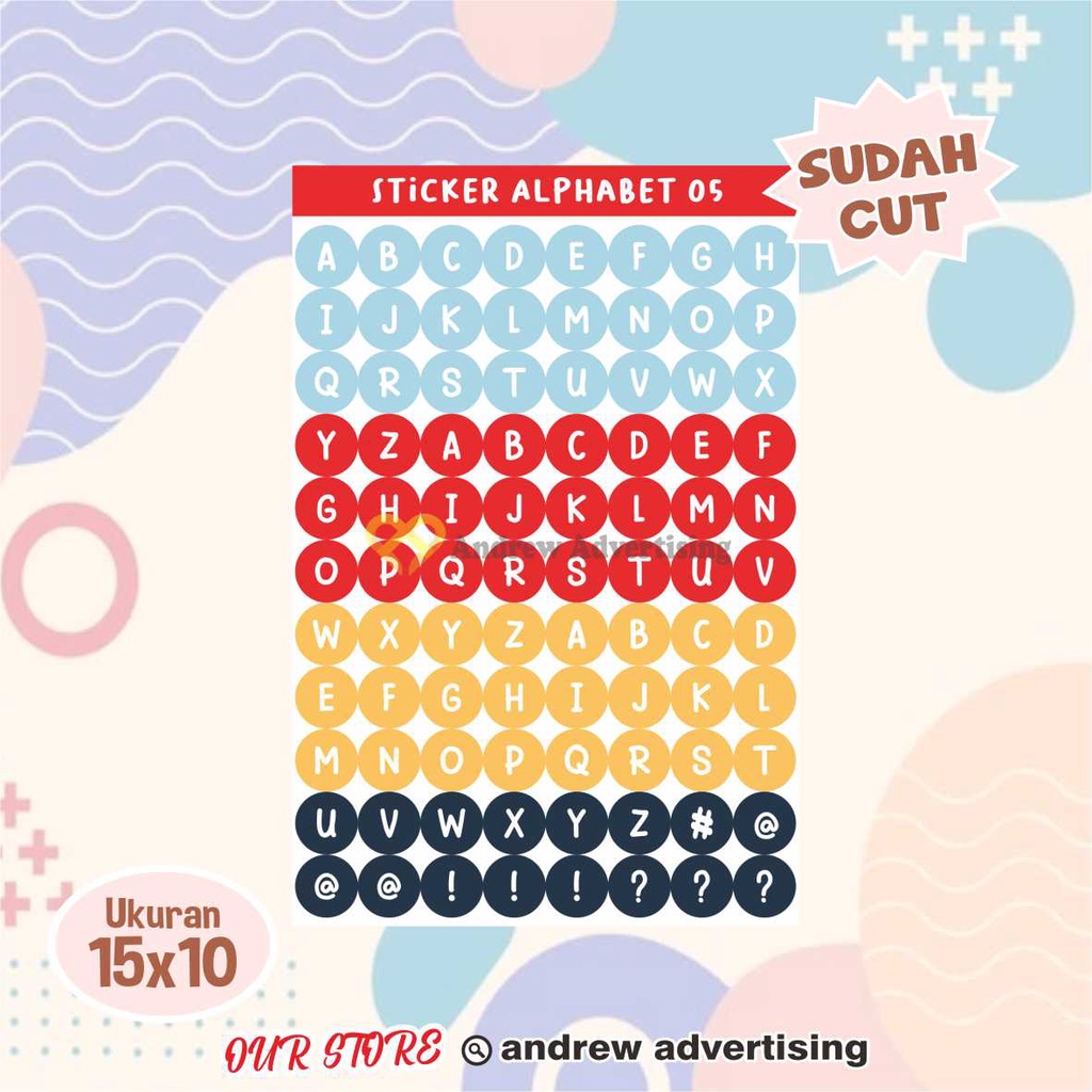 Jual STIKER ALPHABET DECO STIKER HURUF LUCU BULAT | Shopee Indonesia