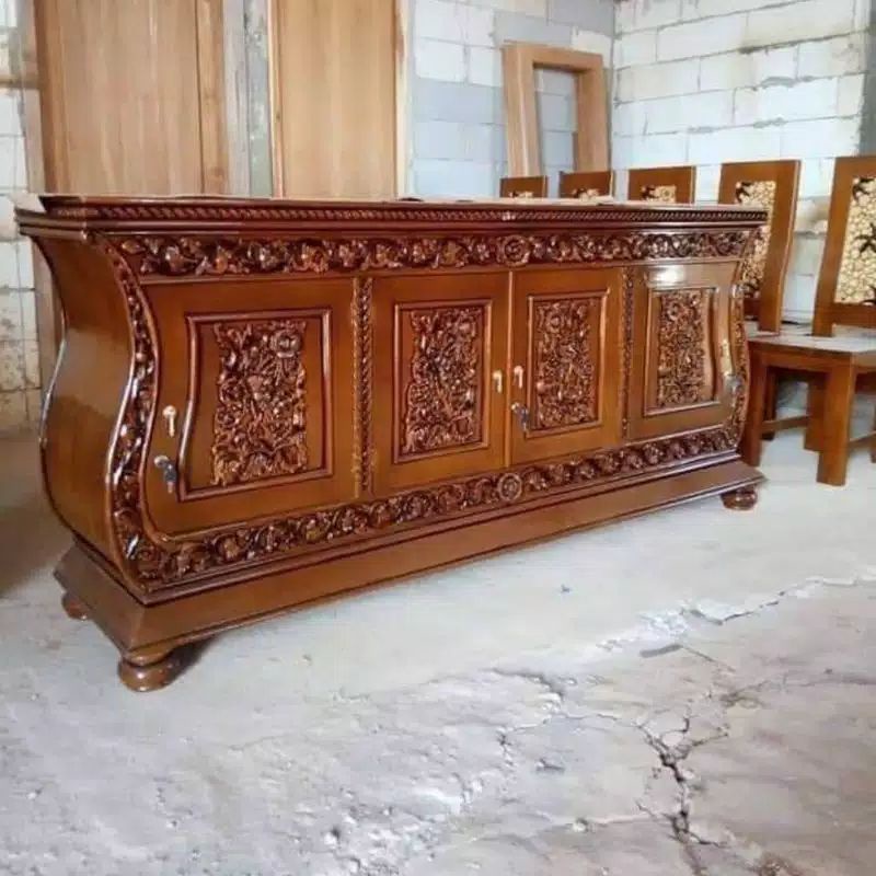 Jual BUFET JATI UKIR MODEL BIOLA | Shopee Indonesia