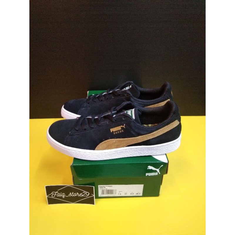 Jual Sepatu Puma Suede Classic Black Tan 100% ORIGINAL | Shopee Indonesia