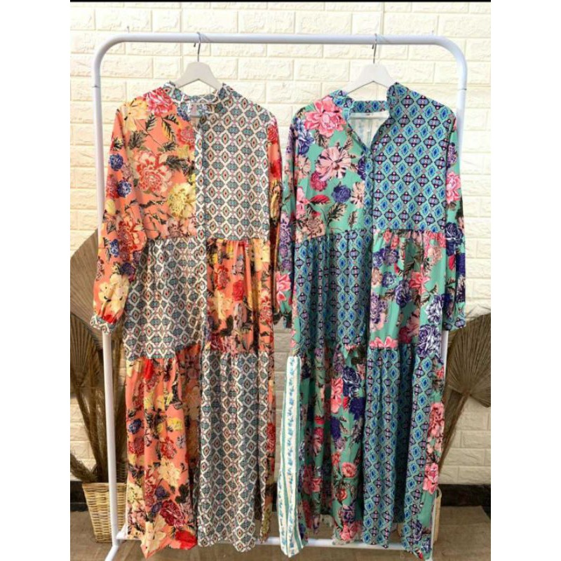 Jual DRESS BANGKOK CANDRA MAYA PREMIUM QUALITY/GAMIS BANGKOK FLORAL ...