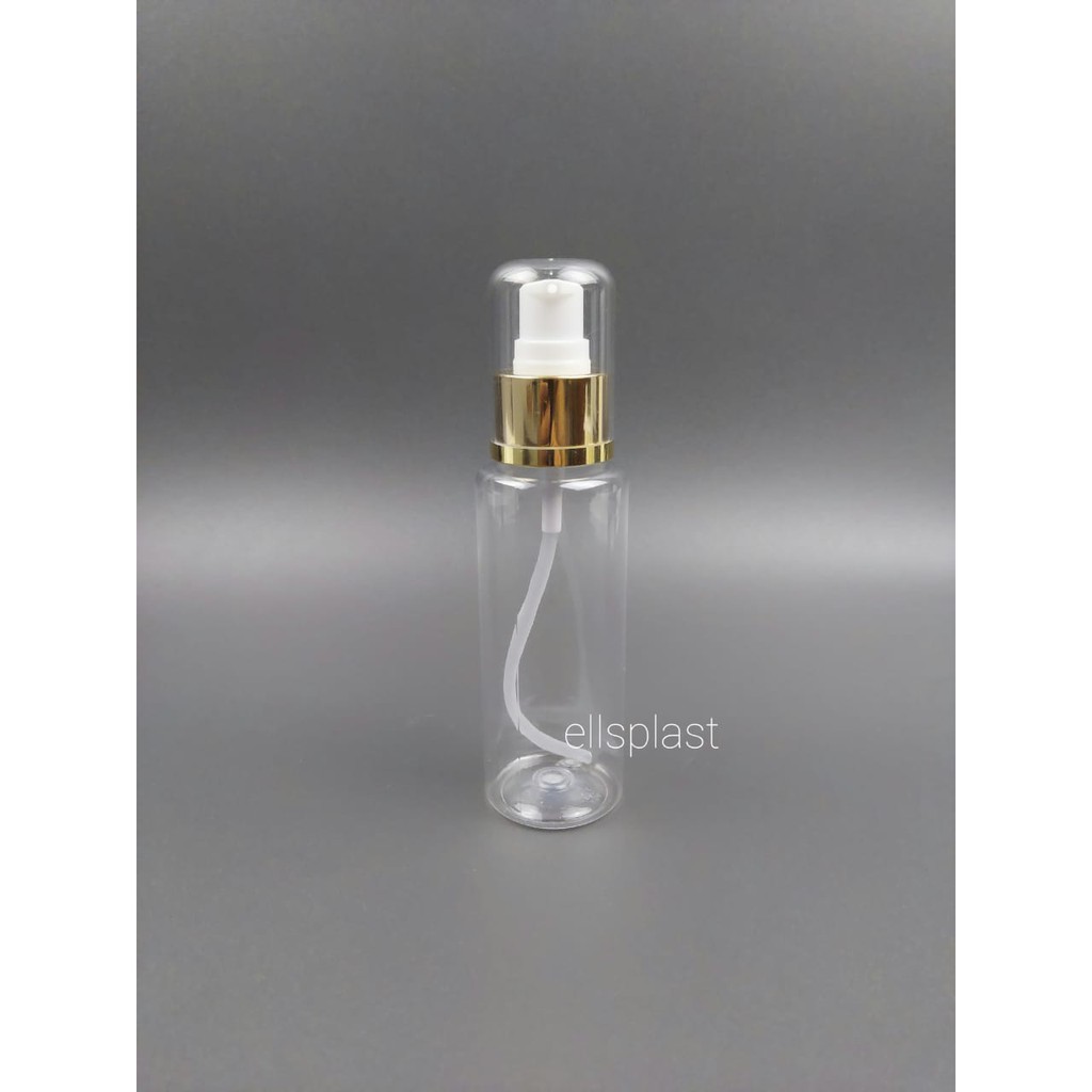 Jual BOTOL PUMP 100 ML / BOTOL PET 100 ML RF NATURAL TUTUP PUMP TREATMENT GOLD FULL CAP | Shopee ...