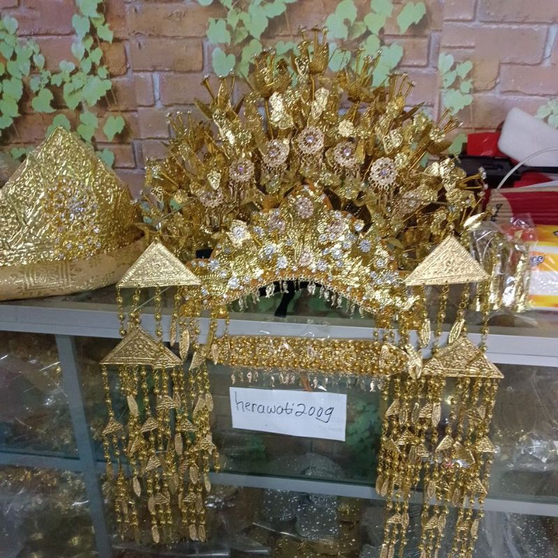Jual Set mahkota pengantin Palembang terbaru/Mahkota Adat Palembang premium/aksesoris Pengantin ...