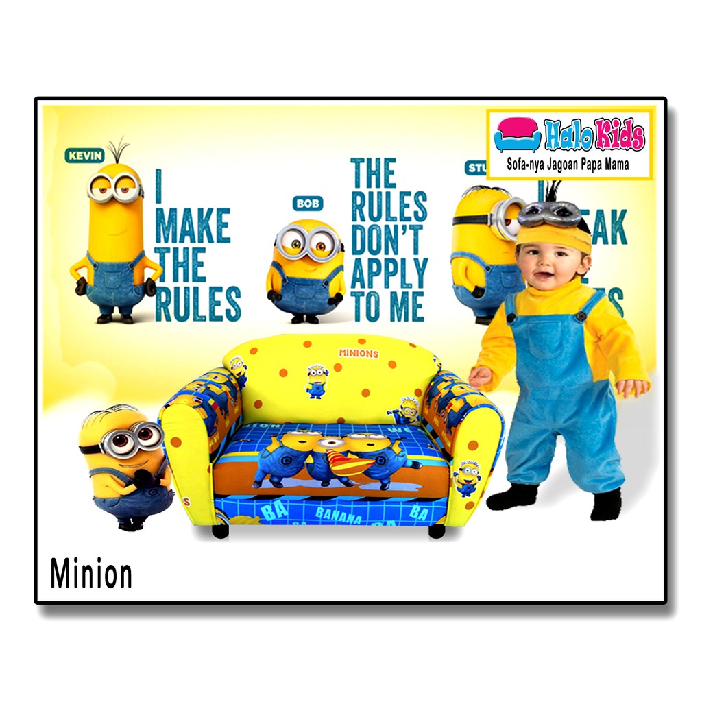 Jual HADIAH ANAK | SOFA HALO KIDS - MOTIF MINION | SOFA ANAK | KURSI ...