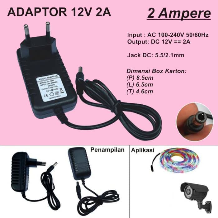 Jual Adaptor / Power Supply 12V 2A | Shopee Indonesia