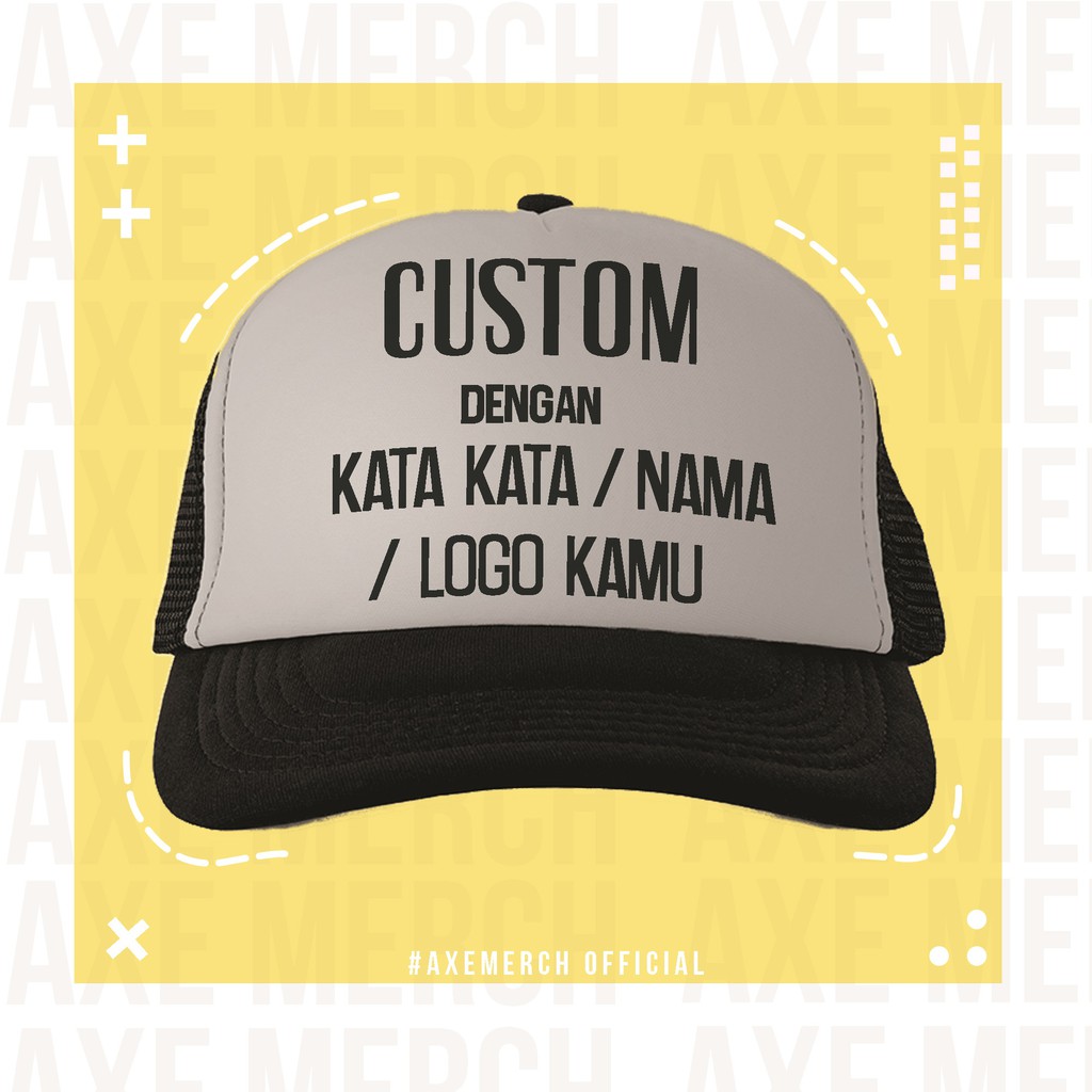 Jual pre order topi custom trucker design sendiri bisa satuan wak ...