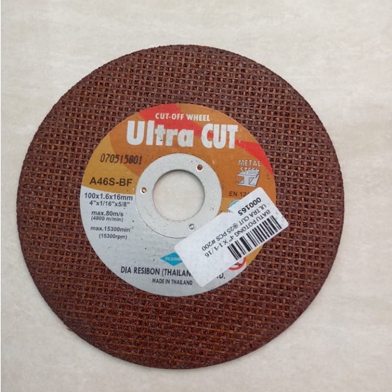 Jual Ultra CUT A46S-BF Batu Gerinda Potong Besi Resibon 4 Inch | Shopee ...