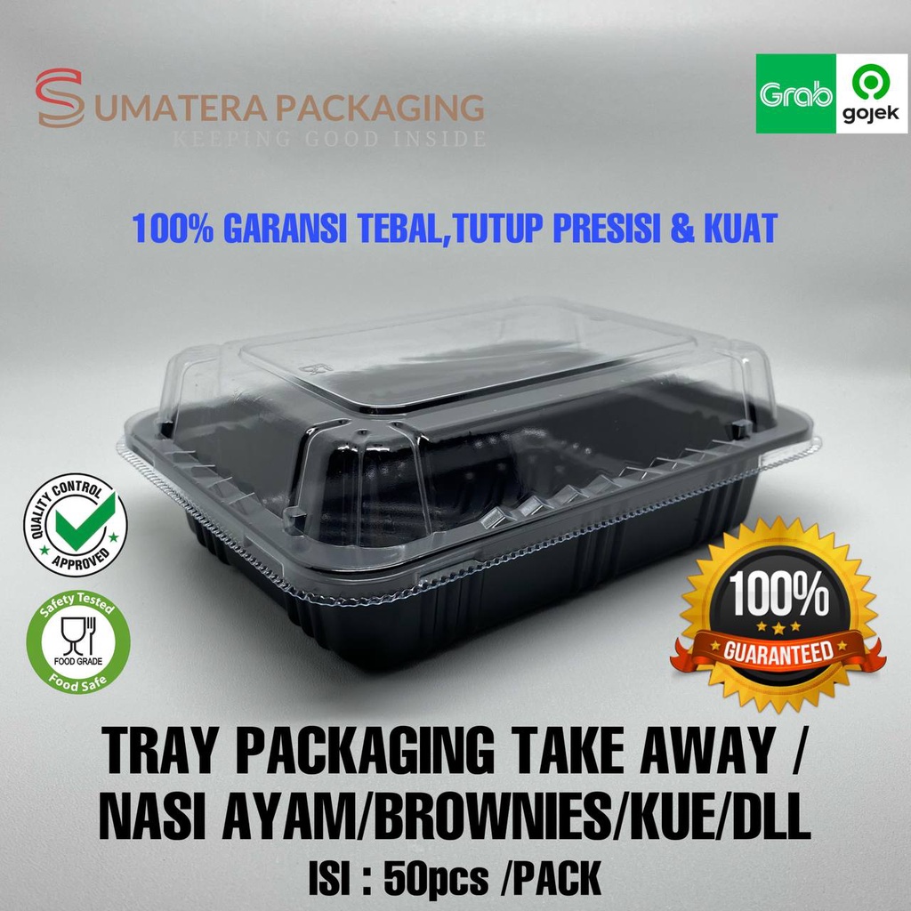 Jual Mika TRAY PB100 TEBAL Kecil 50pcs Pack Tray Box Kotak Sushi Donat ...