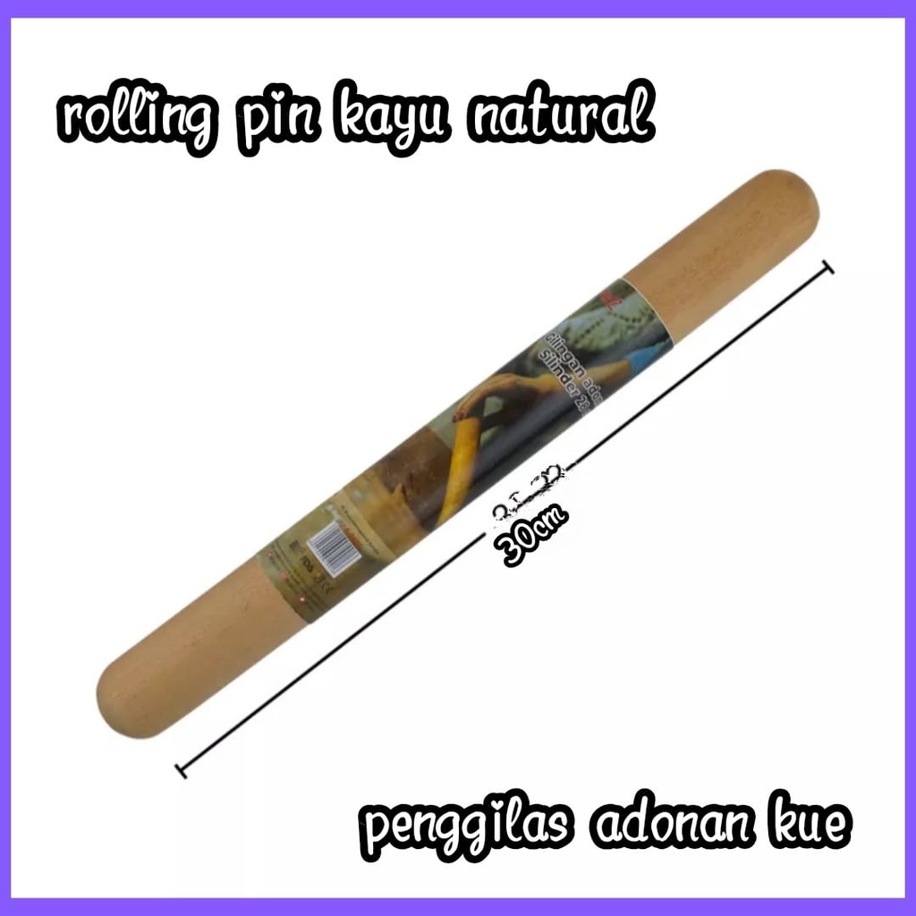 Jual ROLLING PIN KAYU NATURAL30CM ALAT PENGGILAS ADONAN KUE | Shopee ...
