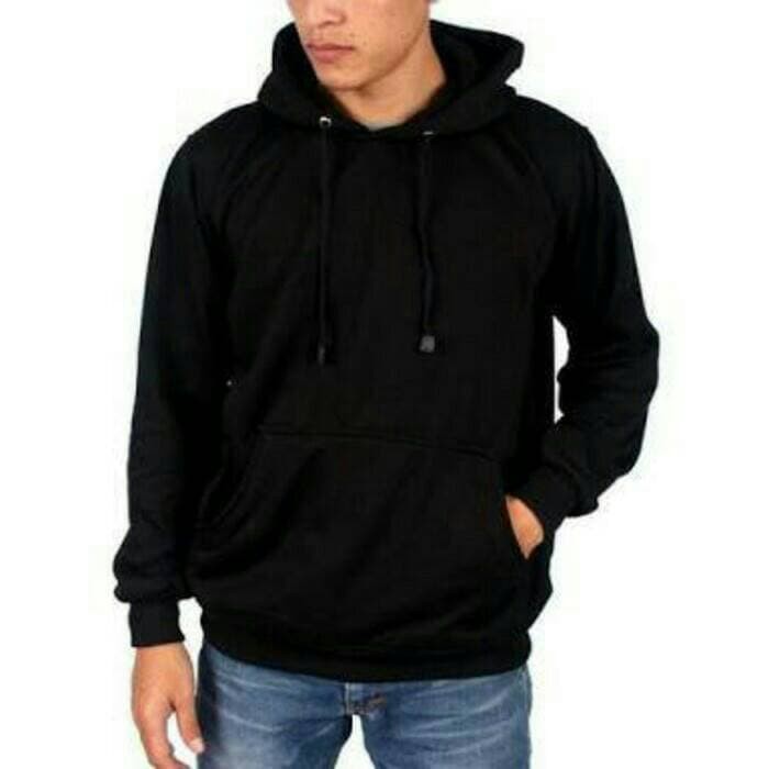 Jual (PROMO) Sweater Hoodie Polos Hitam | Shopee Indonesia
